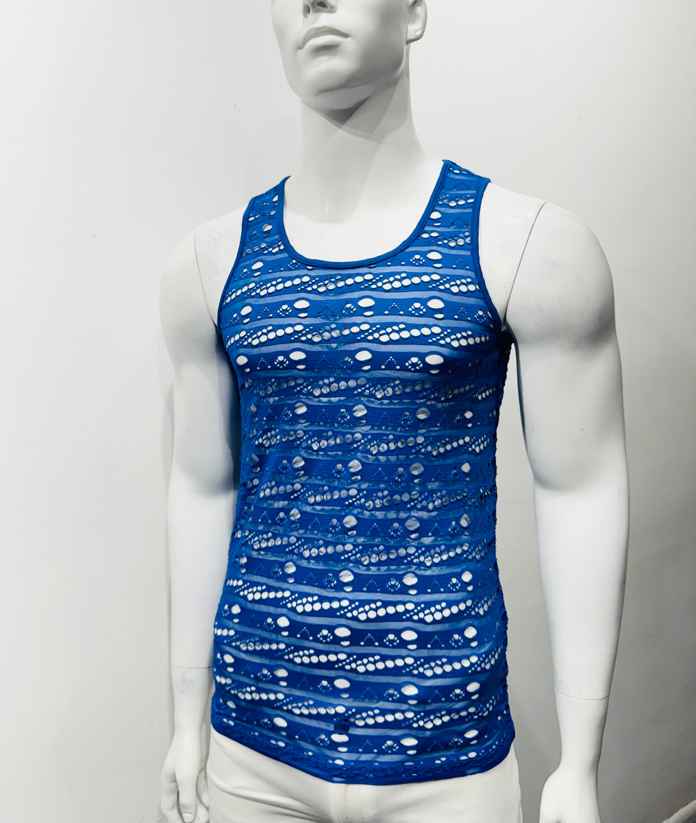 Gossamer Lace Tank (Vivid Blue Dot) – Style On J